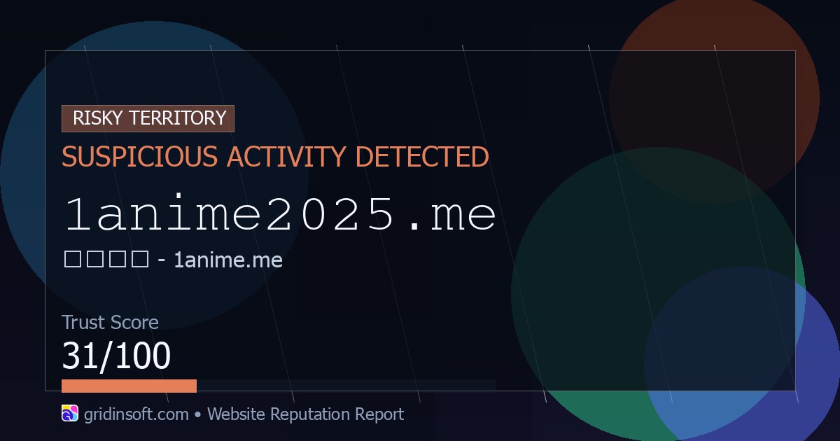 1anime2025.me：黑名单警告 (信任评分 31/100)