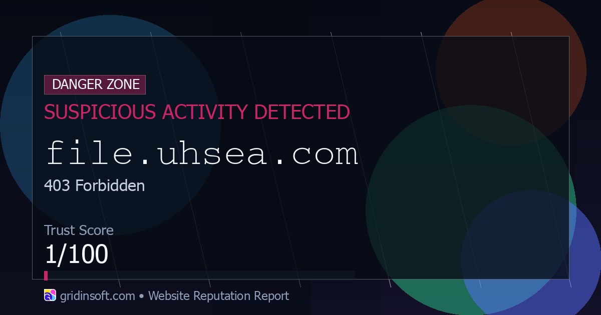 File.uhsea.com：黑名单警告 (信任评分 1/100)
